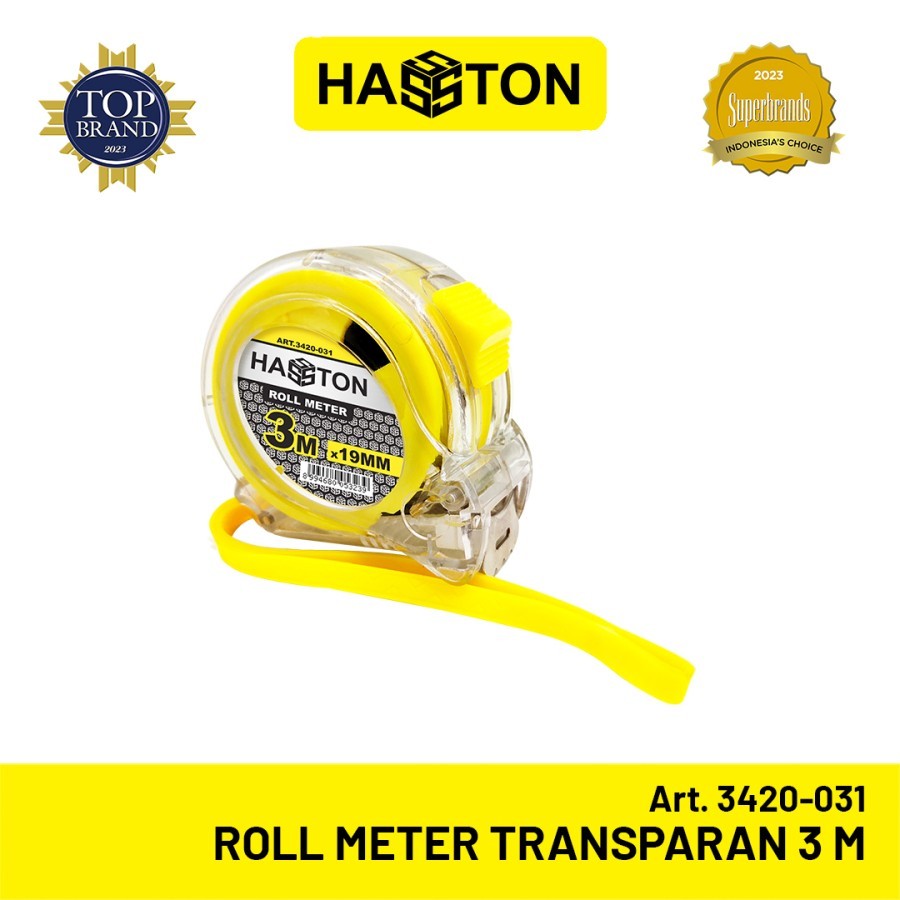 Jual HASSTON PROHEX - Rol Meter Transparan 3m x 19mm / Tape Measure ...