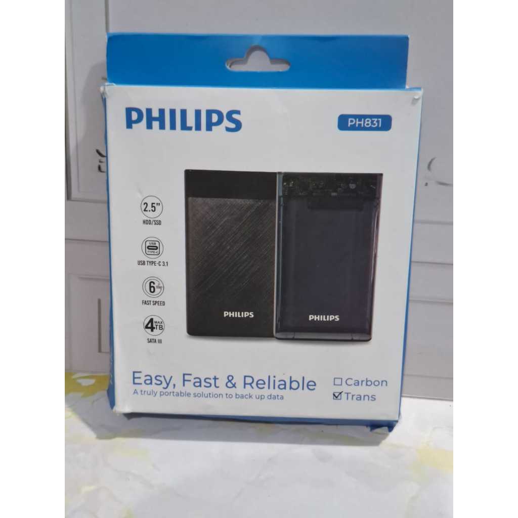 Jual Harddisk casing 3.1 philips transparan USB Type C HDD 3.1 philips ...