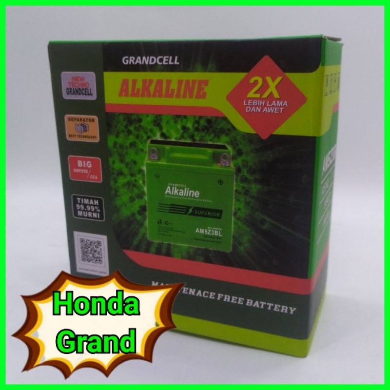 Jual Accu Aki Grand Alkaline AM5Z3BL 12V 5Ah 2x Lebih Awet dan Tahan ...