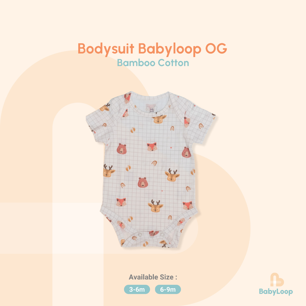 Jual Baju Bayi - Bodysuit Baby Loop Original Grid White Bamboo Cotton ...