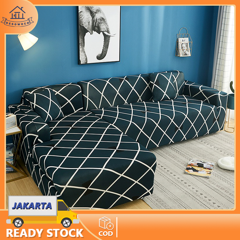 Jual DESOWOCO Cover Sofa Pattern Menarik / Anti Selip / Cover Sofa 1/2 ...