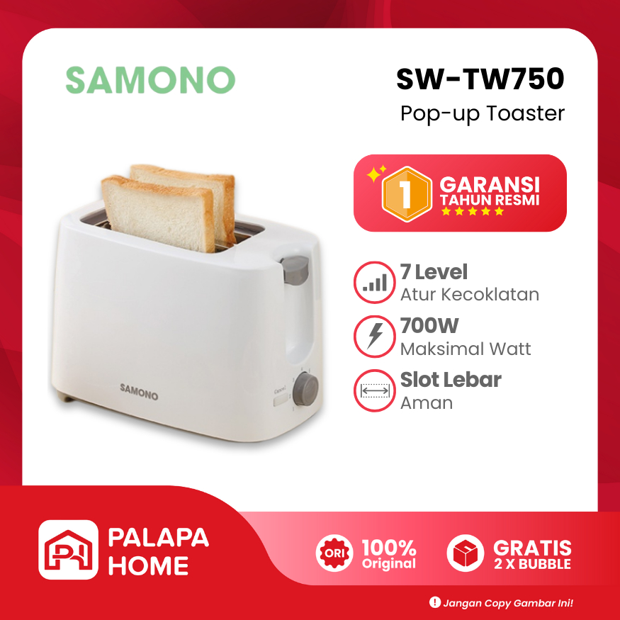Jual Samono Pop Up Bread Toaster SW-TW750 Alat Pemanggang Roti | Toster ...