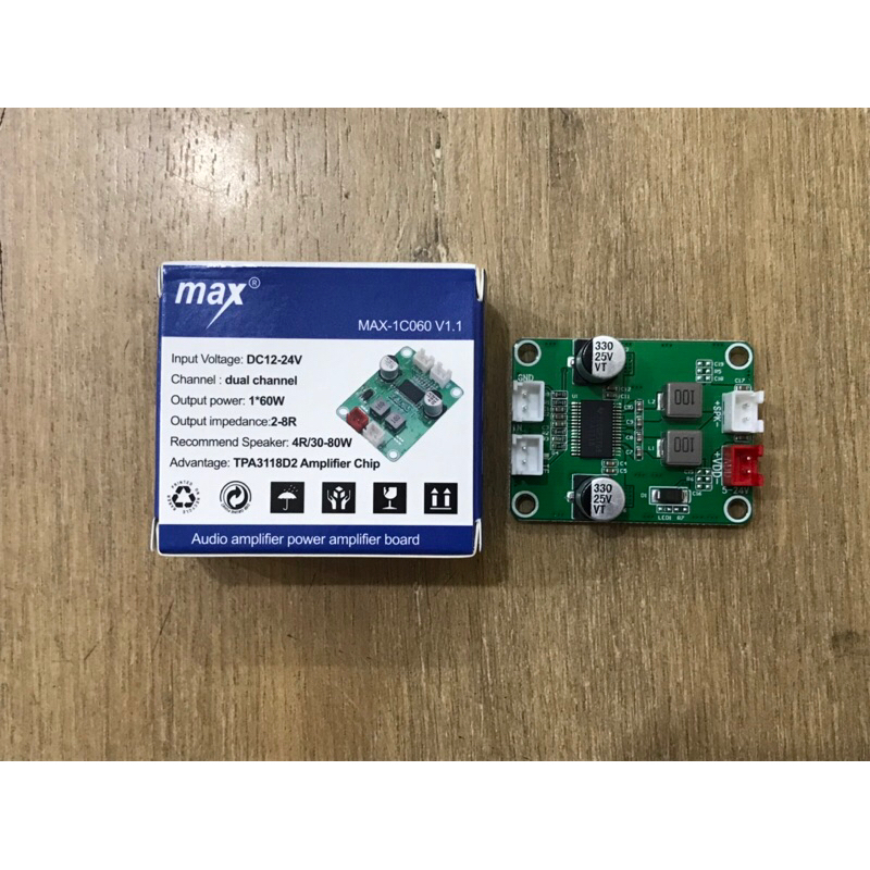 Jual Kit Power Amplifier / Kit Power Mini Dual Channel Max 1C060 V1.1 ...