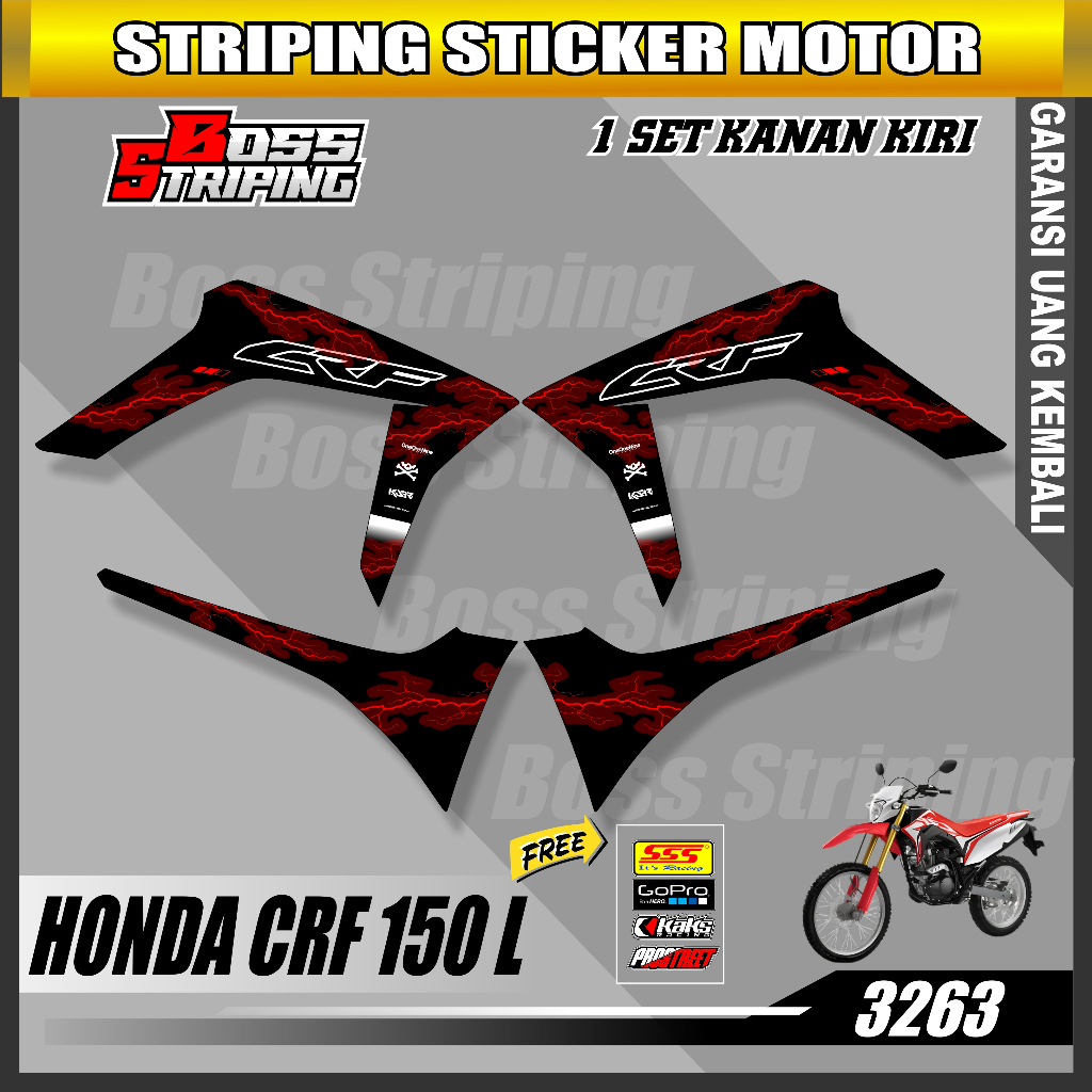 Jual Striping Stiker Honda CRF 150 L Sticker List Variasi Semi Fullbody ...
