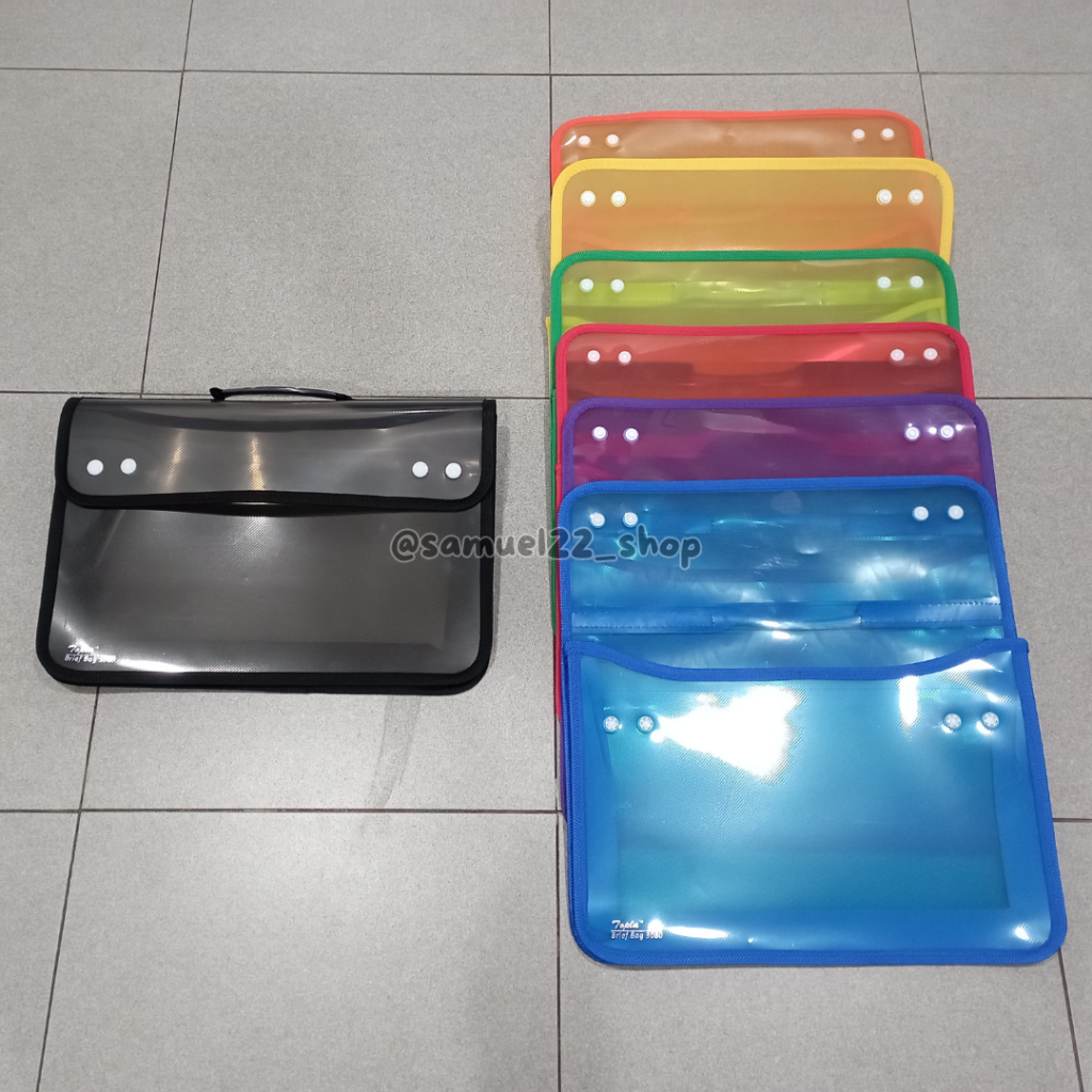 Jual Map File Plastik Kancing Brief Bag Zipper File Jaring Folio / F4 ...