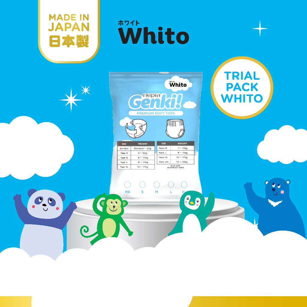 Jual Trial Pack - Nepia Whito Diapers Tape - Popok Perekat Bayi NB / S / M / L / XL | Shopee ...