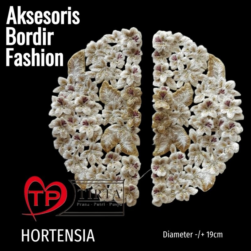 Jual HORTENSIA, Bordir bunga koin aksesoris fashion tempel dan jahit ...