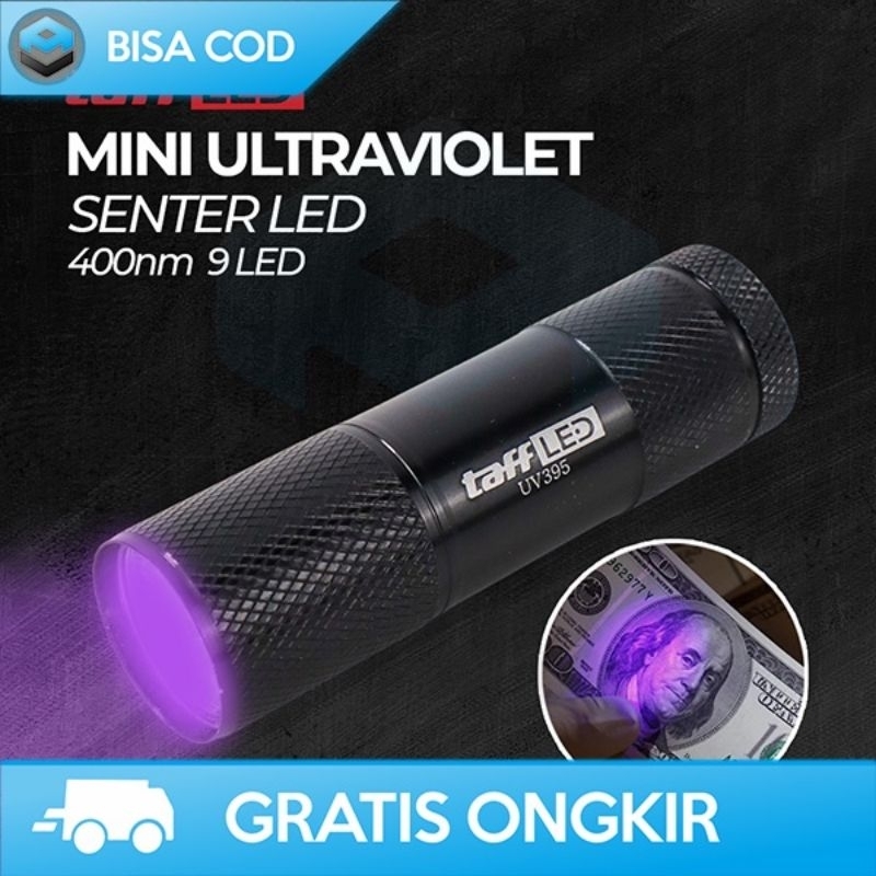 Jual SENTER LED MINI ULTRAVIOLET UV 400NM 9 LED -UV 395-BLACK (𝑻𝒆𝒓𝒎𝒖𝒓𝒂𝒉,𝑴𝒖𝒓𝒂𝒉,𝑻𝒆𝒓𝒍𝒂𝒓𝒊𝒔,𝑷𝒓𝒆𝒎𝒊𝒖𝒎 ...