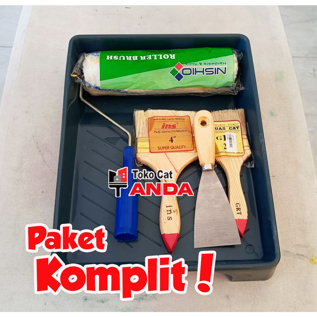 Jual Promo Paket Cat - Bak Cat + Roll Cat - Kuas 4in - kuas 2,5in ...