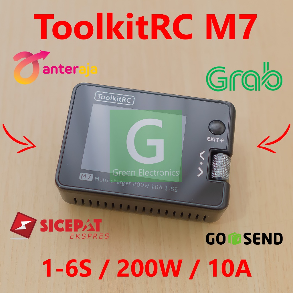 Jual ToolkitRC M7 Balance Charger 10A 200W 6S Battery Charger Baterai ...