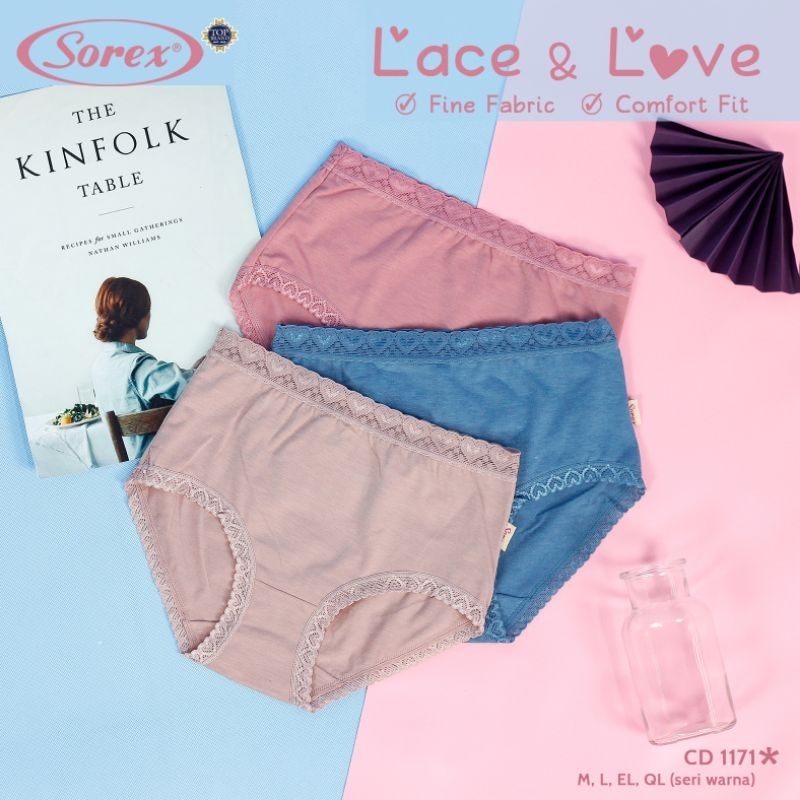 Jual Sorex (3pc, 6pc, 12pc) Cd/Celana Dalam Wanita Sorex 1171 1172 Lace & Love Renda Lembut ...