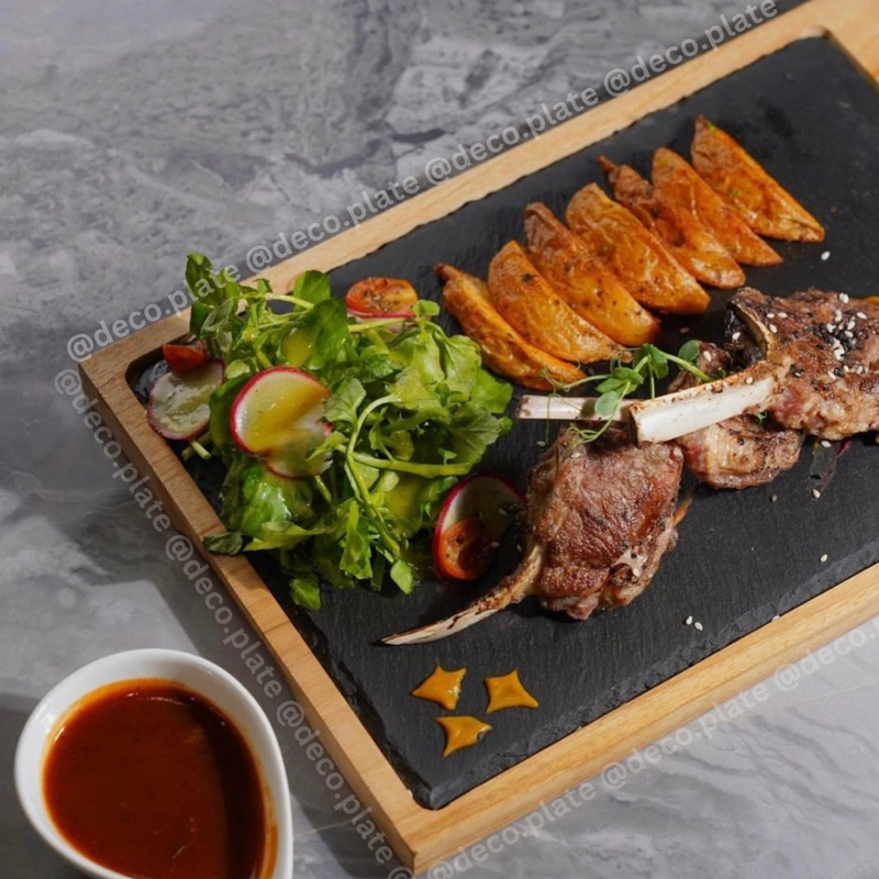 Jual Stone Plate | Piring Kayu Batu | Slate Plate | Steak Plate ...