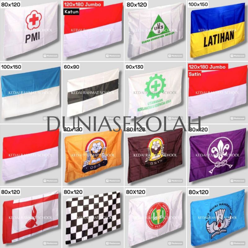 Jual Bendera Osis Sekolah Pramuka Merah Putih Latihan SMP SMA Tutwuri ...