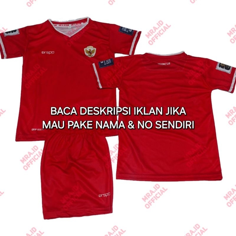 Jual BEST SELLER jersey timnas anak setelan baju bola anak timnas indonesia bisa tambah nama dan ...