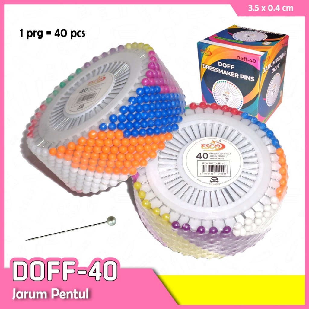 Jual 1 lusin Jarum Pentul Piring Bulat warna Doff isi 40 pcs | Shopee ...