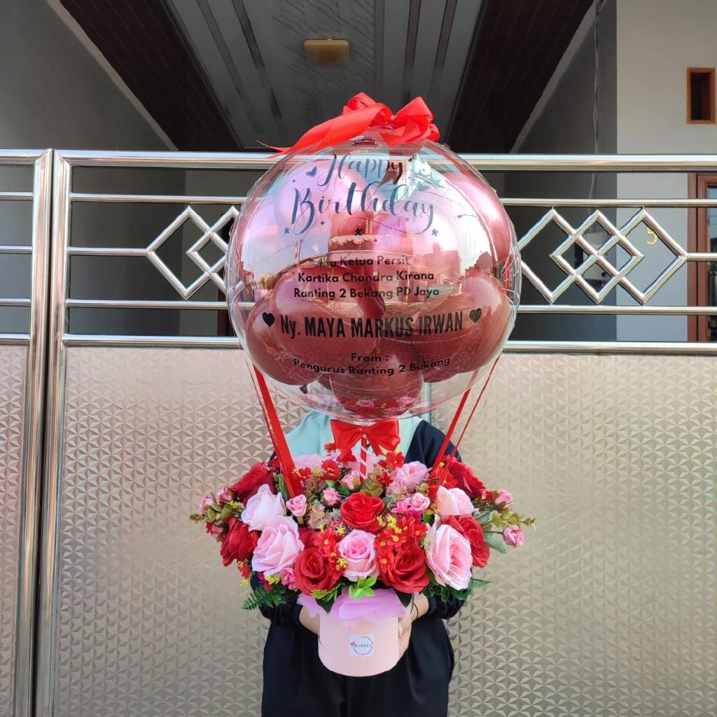 Jual Buket Balon Bucket Balon Bunga EXTRA LARGE FULL BUNGA Kaisha.ms ...