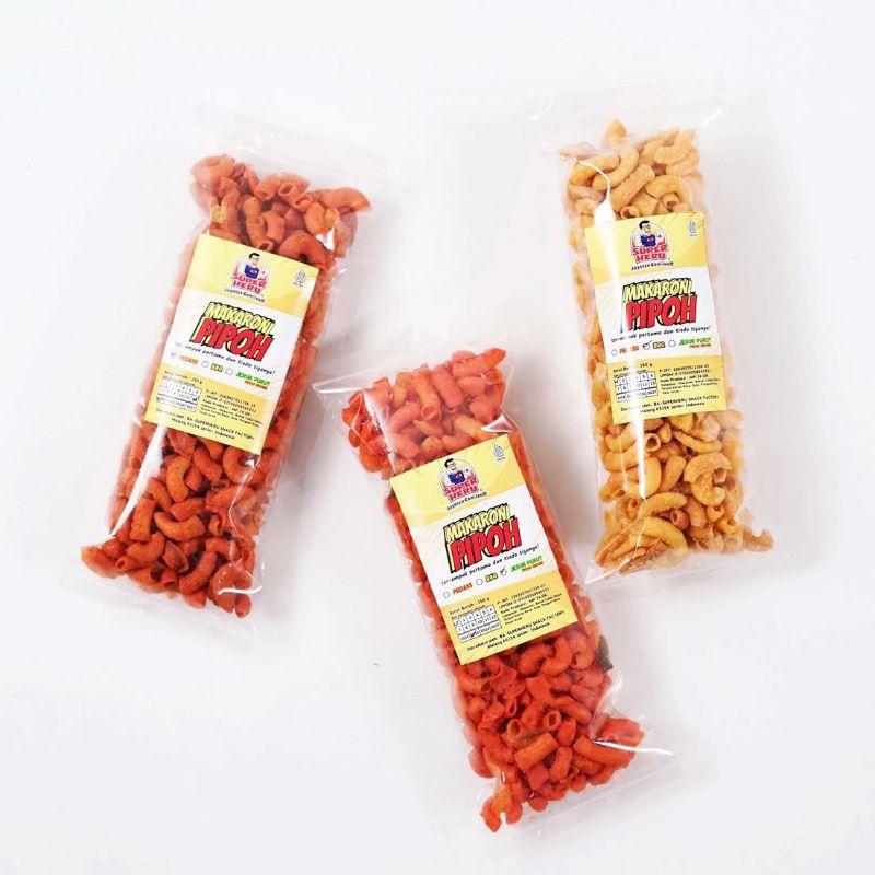 Jual Superheru Makaroni Bantet Pedas Pipoh Kemasan Reguler 150 Gram | makaroni pedas | makaroni ...