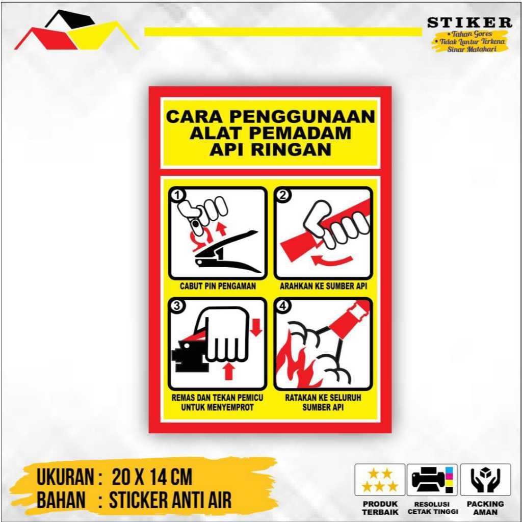 Jual Sign / Rambu Stiker Cara pengunaan alat pemadam APAR | Shopee ...