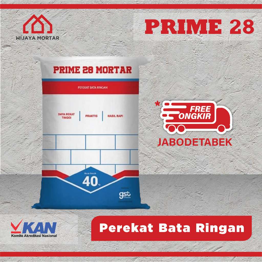 Jual Semen Instan Mortar Perekat Bata Ringan/ Lem Hebel 40kg Prime 28 ...