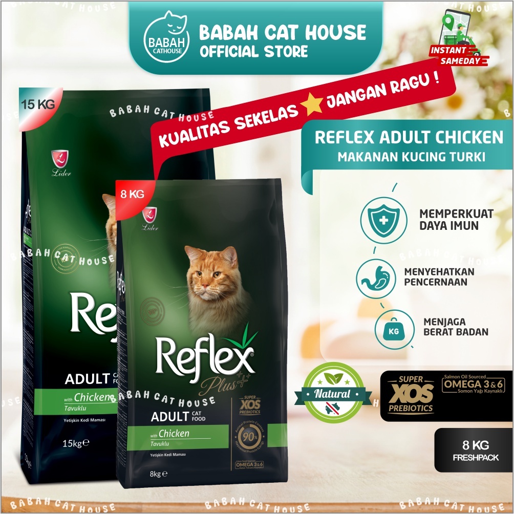 Jual GOJEK GRAB REFLEX ADULT CHICKEN 8KG Royal Dry Cat Food Makanan ...