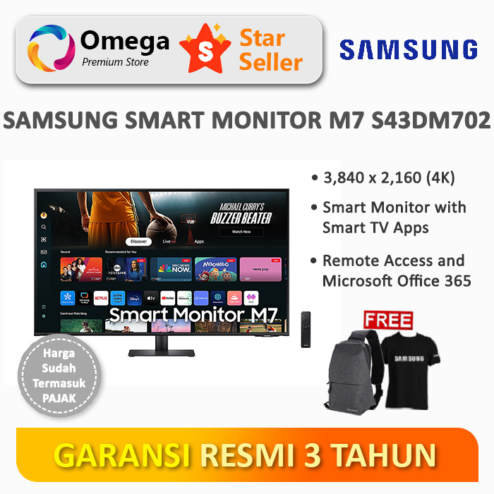 Jual Smart Monitor SAMSUNG 43" M7 S43DM702 UHD Smart Monitor & Streaming TV | Shopee Indonesia