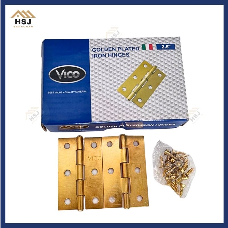 Jual Engsel Tipis Gold Plate 2.5 Inch Engsel Tipis VICO GP | Shopee ...