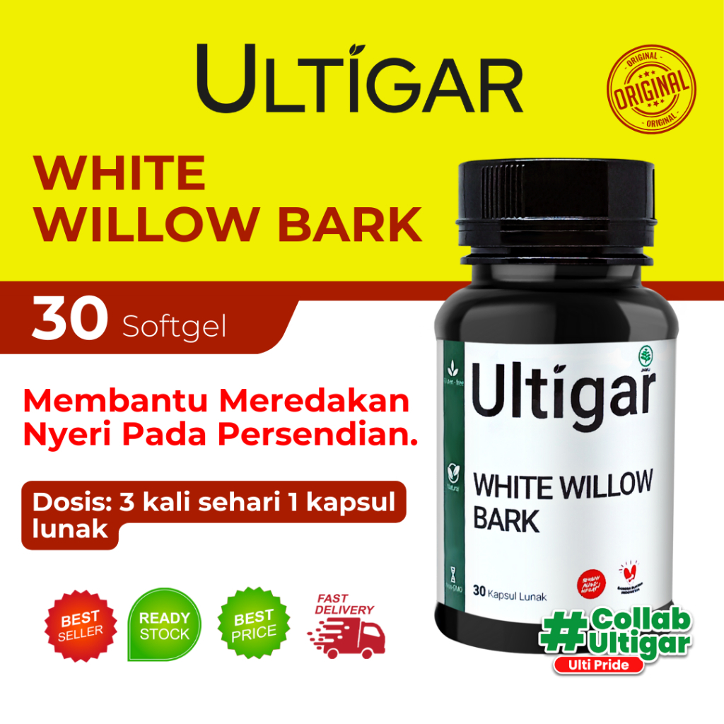Jual Ultigar White Willow Bark - Meredakan Nyeri - Botol isi 30 Kapsul Lunak | Shopee Indonesia
