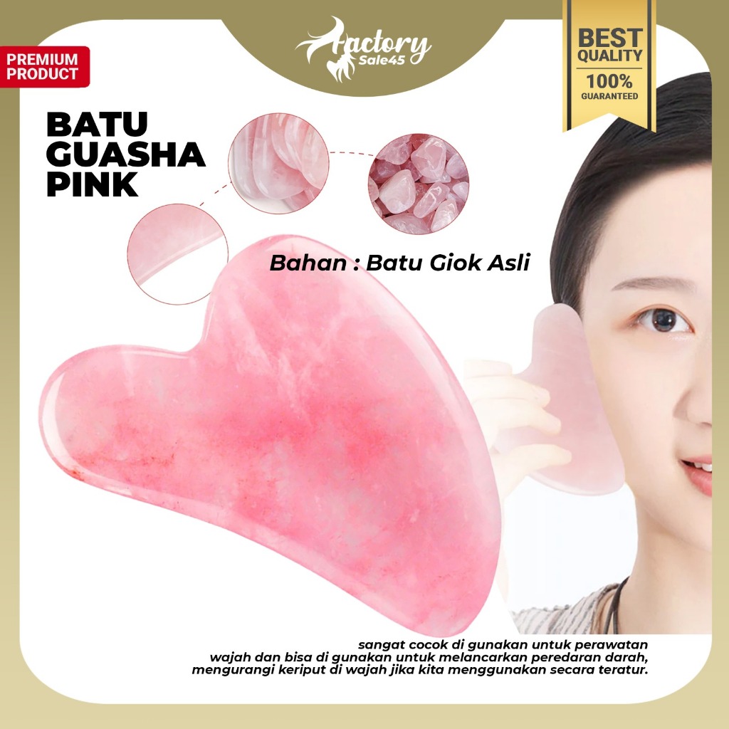 Jual FACTORYSALE45 - Jade Roller & Guasha Batu Giok Asli Warna Pink ...