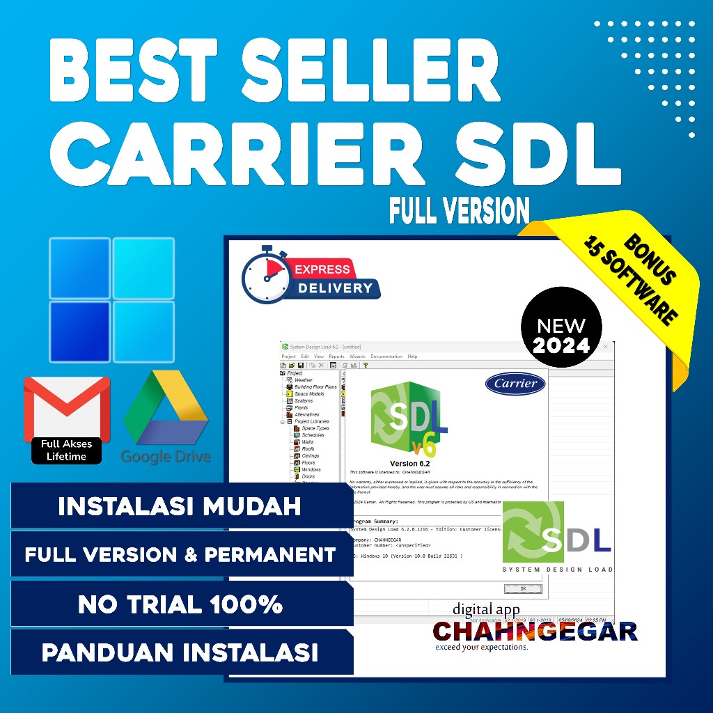 Jual Carrier SDL 6.2 System Design Load Full Software Estimasi HVAC | Shopee Indonesia