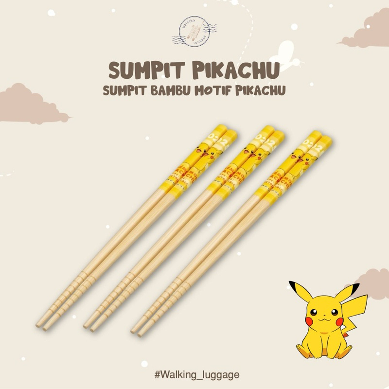 Jual Sumpit Bambu Pikachu | Sumpit Makan Pikachu (Original Jepang ...