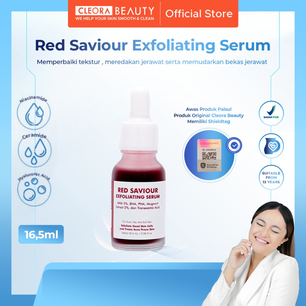 Jual CLEORA BEAUTY Red Saviour Exfoliating Serum 16.5ml | Shopee Indonesia