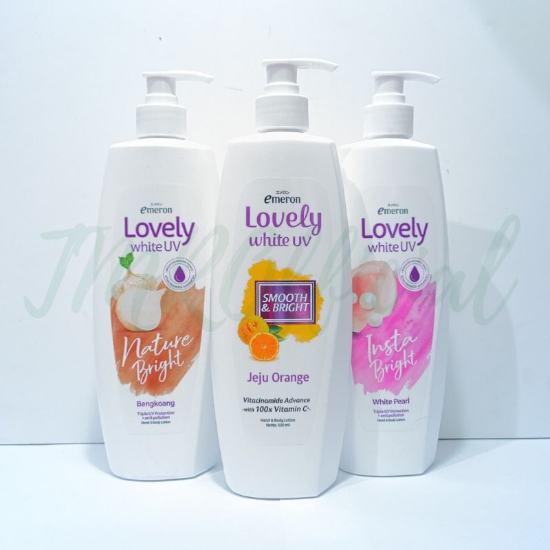Jual EMERON LOVELY WHITE UV 500 ML HAND BODY PELEMBAB KULIT BODY LOTION ...