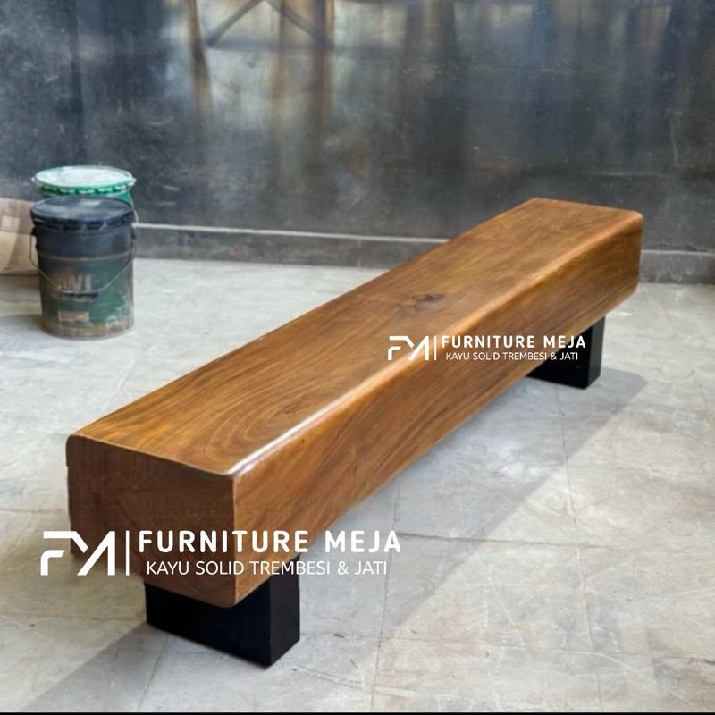 Jual Bangku Balok Trembesi Panjang Kursi Taman 2 Meter Kaki Kayu Cat ...