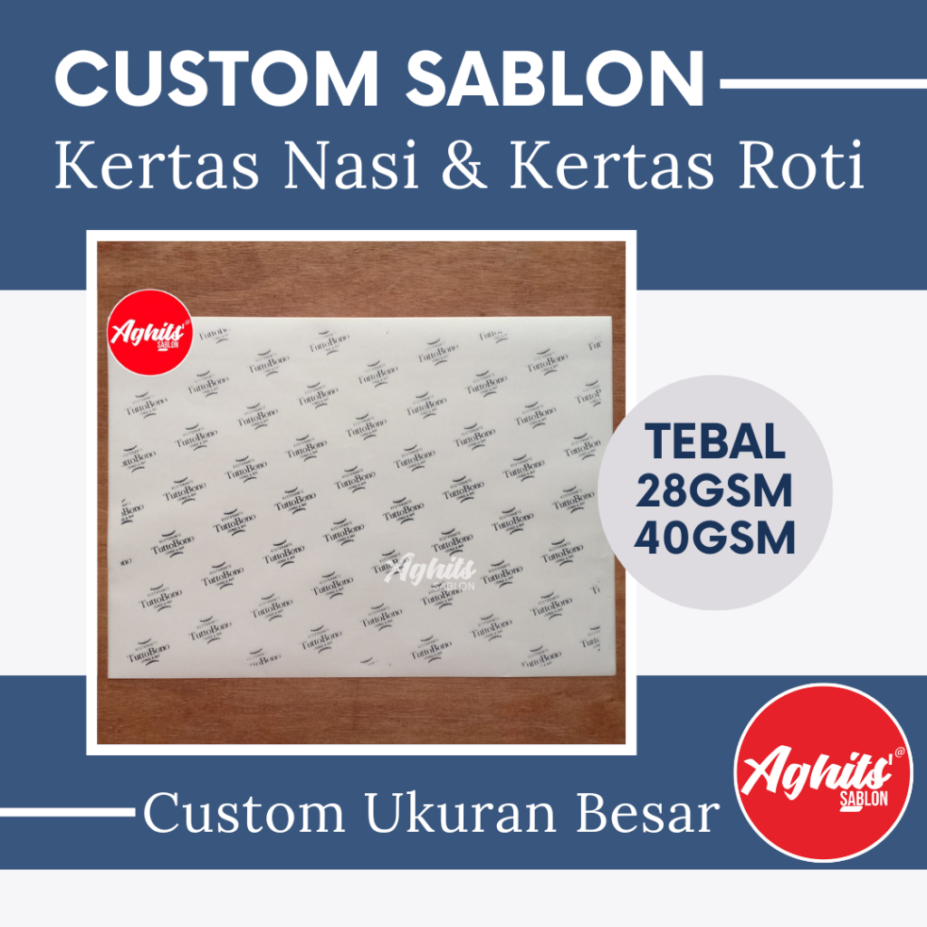 Jual Custom Sablon Kertas Nasi & Kertas Roti Ukuran Besar | Shopee ...