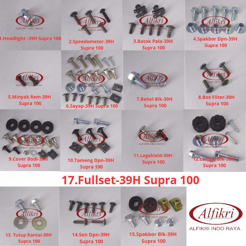 Jual 39 Supra 100 Baut Supra 100 Full Set / Baud Honda Supra 100 Full ...