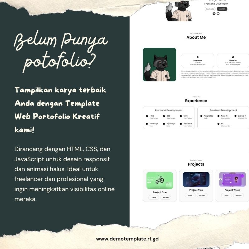 Jual Web Portofolio Profesional || Template Portofolio Html, Css dan ...