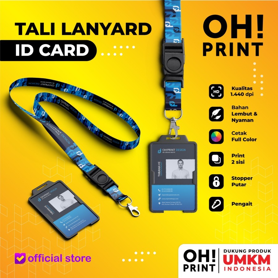 Jual Cetak Lanyard Custom | Cetak Tali ID Card | Print Lanyard | Shopee ...