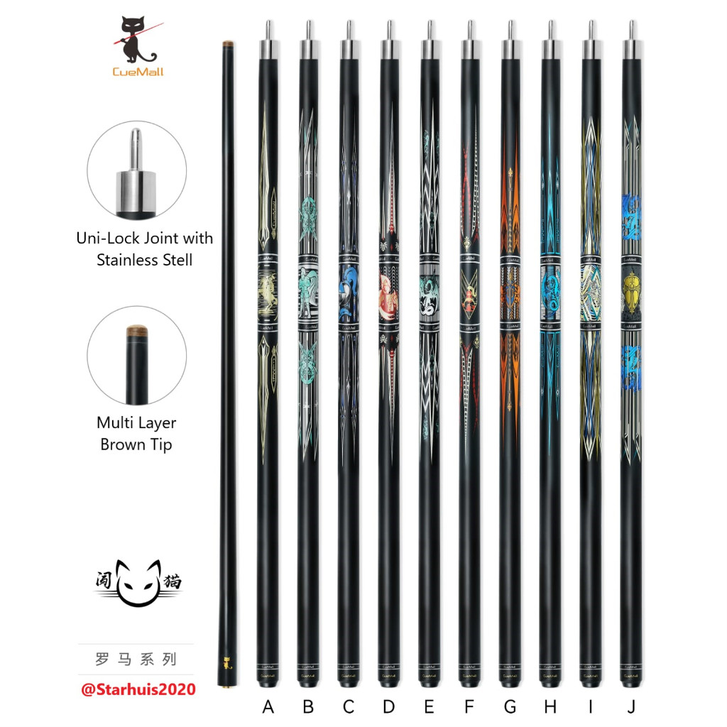 Jual Stik Billiard CueMall Carbon Black Technology Pool Cue - Stick ...