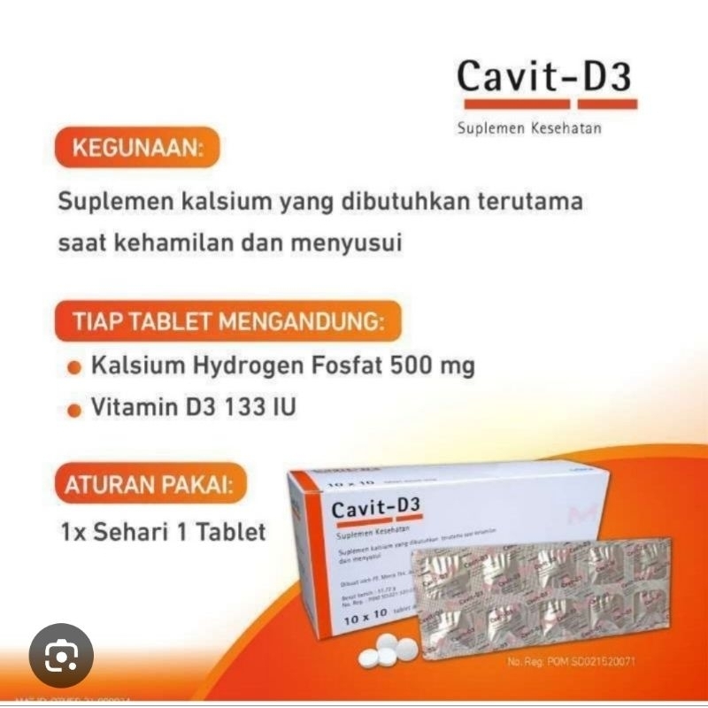 Jual CAVIT D3 BOX 100 TABLET - MULTI VITAMIN D3 | Shopee Indonesia