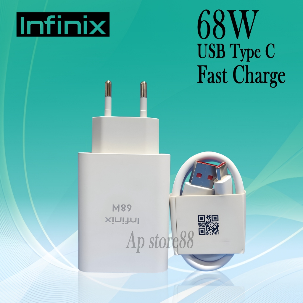 Jual Charger Casan Cas Infinix Super Charge 68 Watt USB Type C | Shopee ...