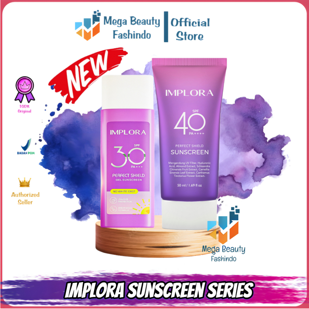 Jual Implora Perfect Shield Sunscreen Series SPF 40 PA++++ | Gel SPF 30 PA+++ 50ml | Shopee ...