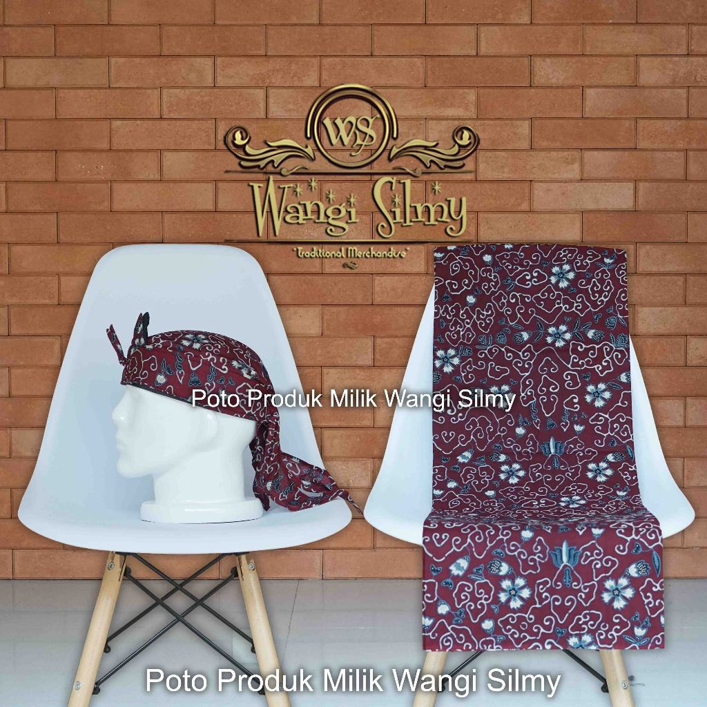 Jual Paket Iket Blangkon dan Kain Batik Motif Mega Mendung Wadasan ...