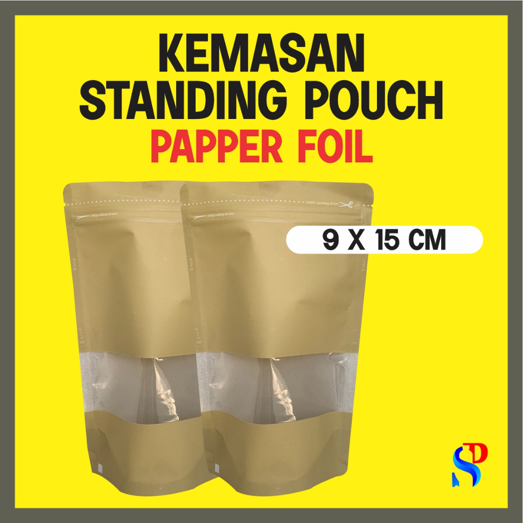 Jual TERMURAH KEMASAN STANDING POUCH PAPPER WINDOW 9X15 9 X 15 150Z ...