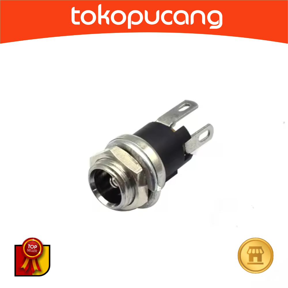 Jual Soket DC Bulat Drat Besi 2,1mm 3p Socket DC Drat Besi 2.1mm female ...