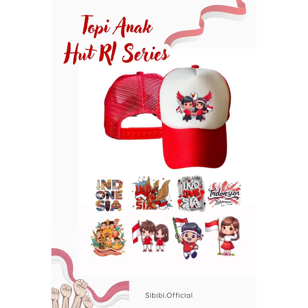 Jual SIBIBI TOPI ANAK | Topi Trucker Jaring Jala Merah Putih HUT RI 17 ...