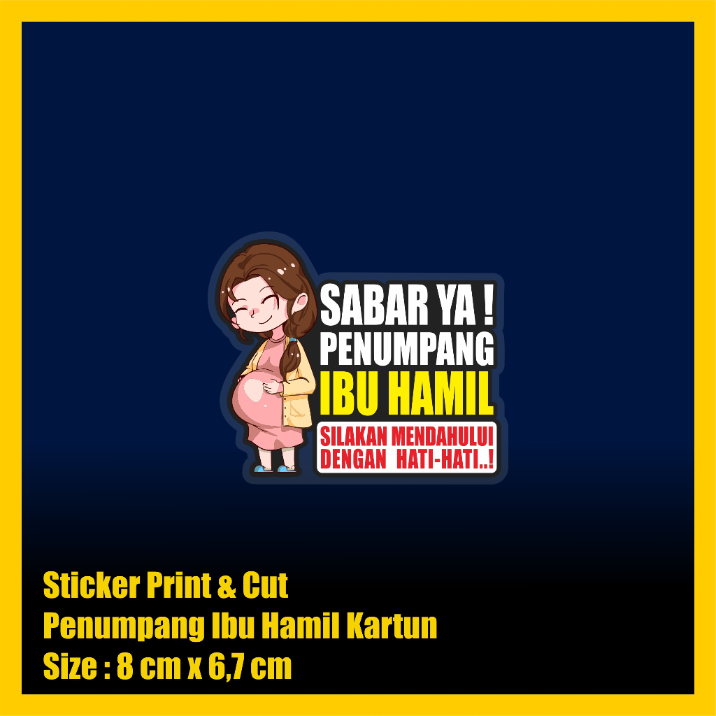 Jual Stiker Ibu Hamil Kartun Lucu Stiker Print & Cut Stiker Motor Mobil ...