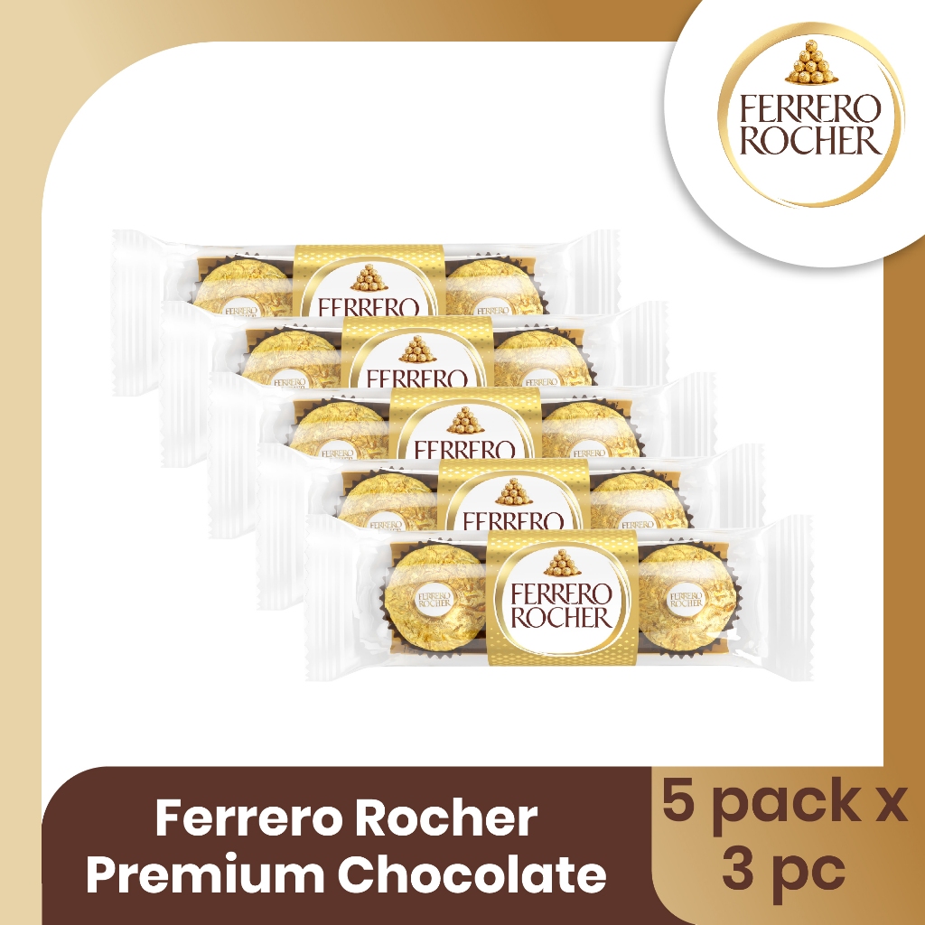 Jual Ferrero Rocher Premium Chocolate Isi 3pcs - 5 PACK | Shopee Indonesia