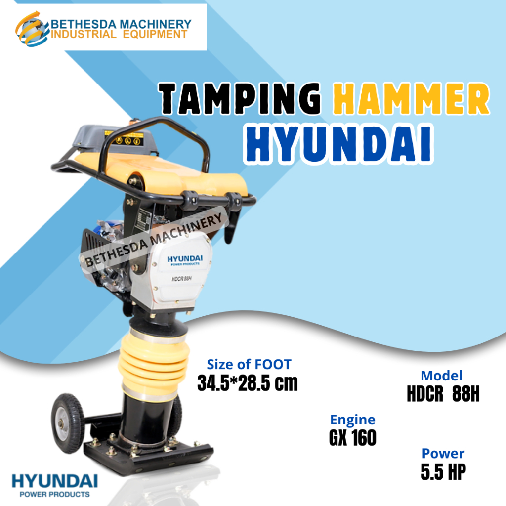 Jual Mesin Stemper Kuda / Tamping Rammers By Honda Gasoline 5.5 HP Hyundai HDCR 88 H Pemadat ...