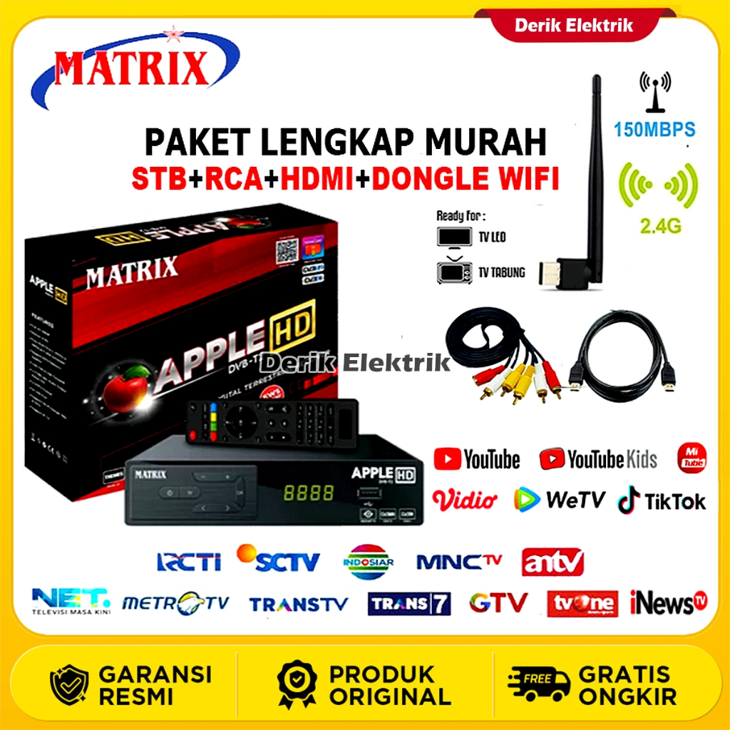 Jual MATRIX SET TOP BOX TV DIGITAL / STB MATRIX APPLE MERAH / KUNING ...