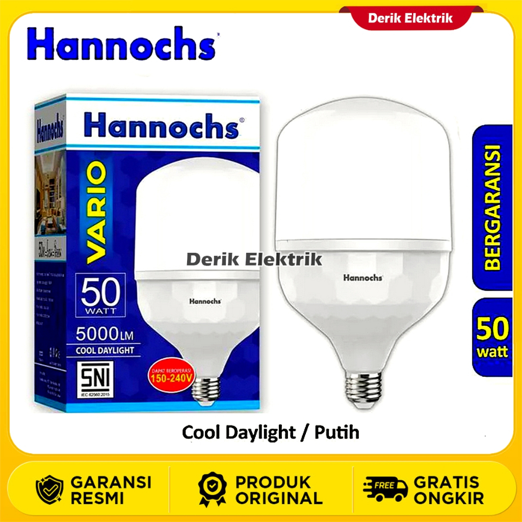 Jual HANNOCHS LAMPU LED VARIO 6/12/18/24/30/36/45/50 WATT - CAHAYA PUTIH | Shopee Indonesia